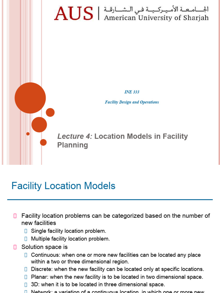4 - Location Models in Facility Planning-Part 1 | PDF | Distance | Area