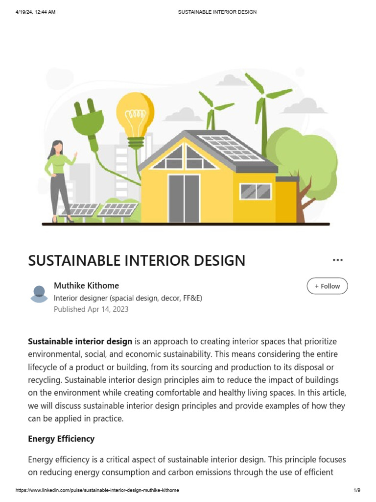 Sustainable Interior Design | PDF | Sustainable Design | Efficient ...