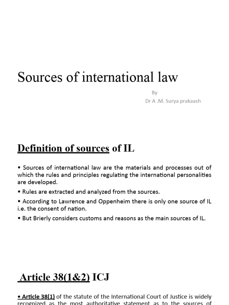 Definition of Sources | PDF | International Law | Treaty