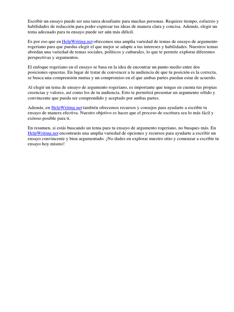 Temas de Ensayo de Argumento Rogeriano | PDF | Scribd | Qr Code
