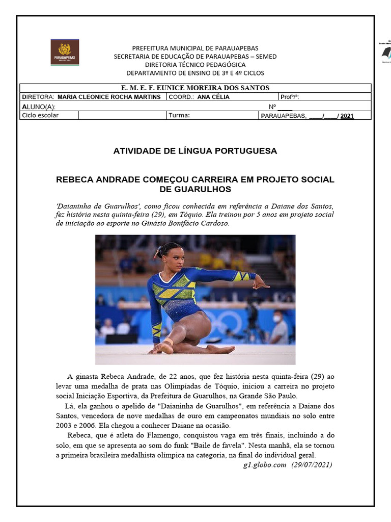 Atividade 6º Ano 13-08 | PDF