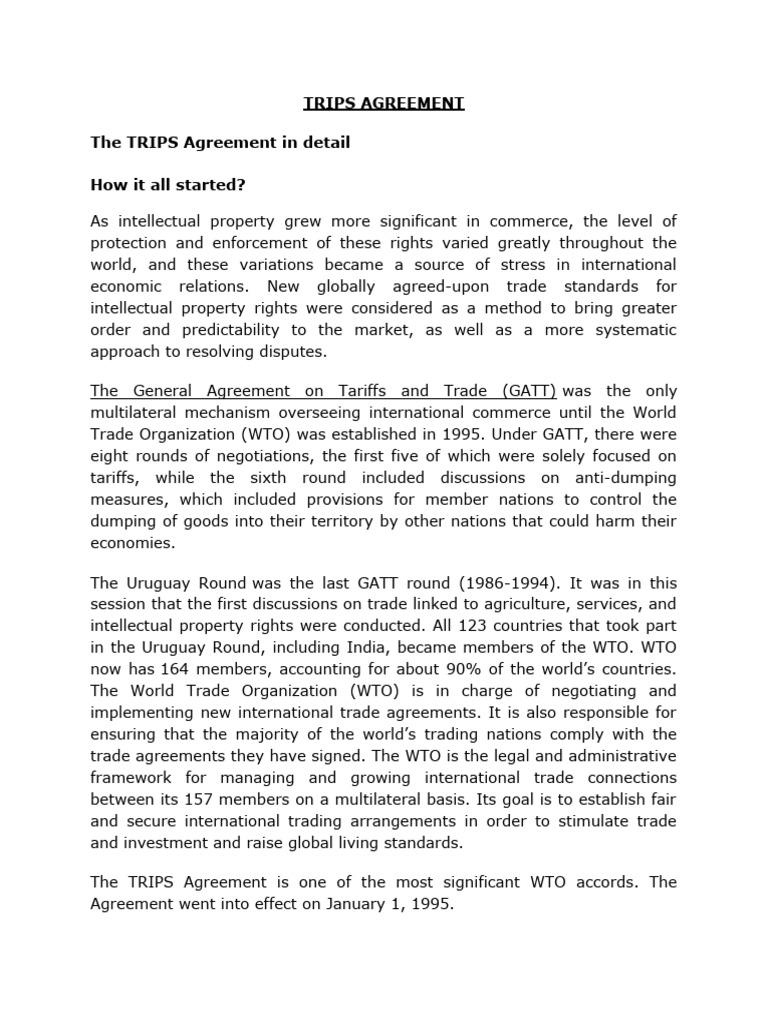 Trips | PDF | Trips Agreement | Intellectual Property