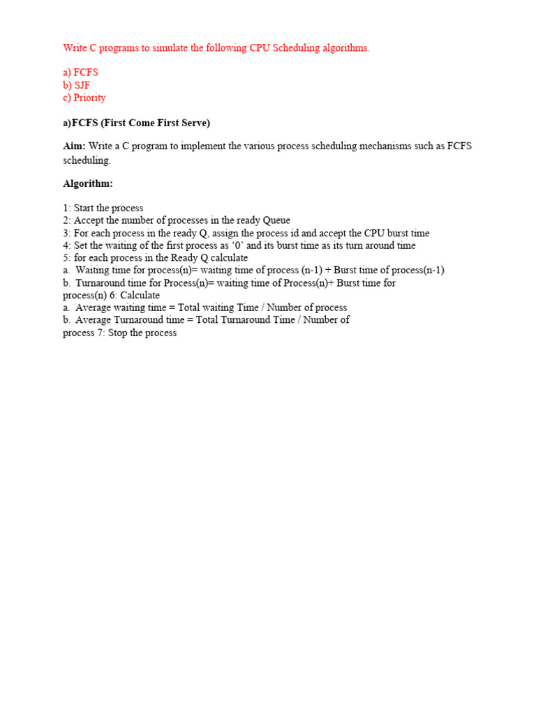 CPU Scheduling algorithms Experiment 4 | PDF | Scheduling (Computing ... CPU Scheduling algorithms Experiment 4 | PDF | Scheduling (Computing ...