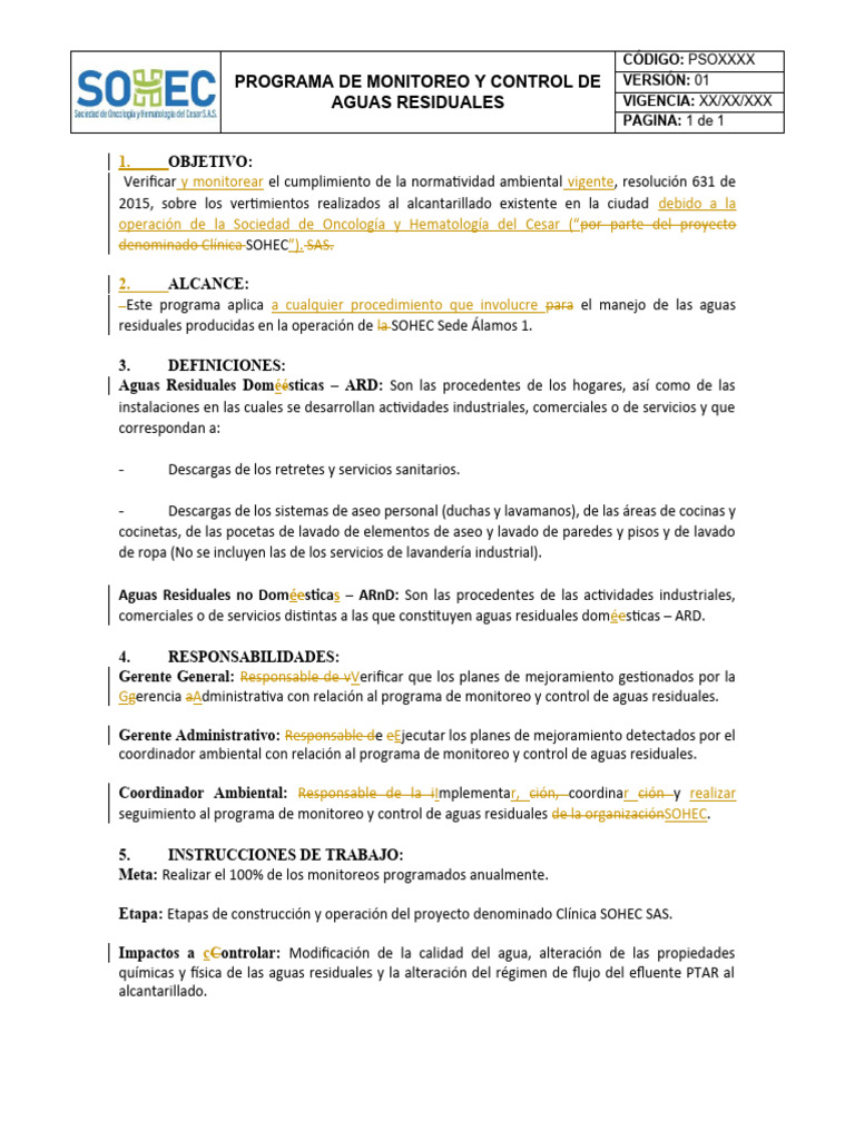 Monitoreo Aguas Residuales SOHEC | PDF | Aguas residuales | Alcantarillado