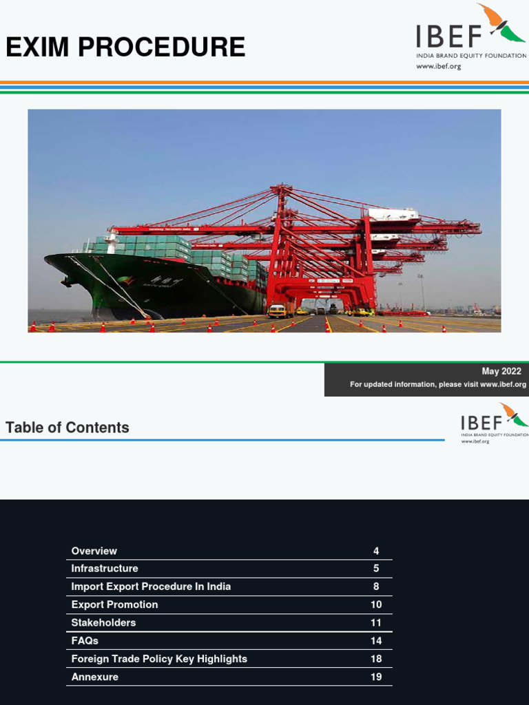 EXIM Procedure - May-2022 | PDF | Receipt | Trade