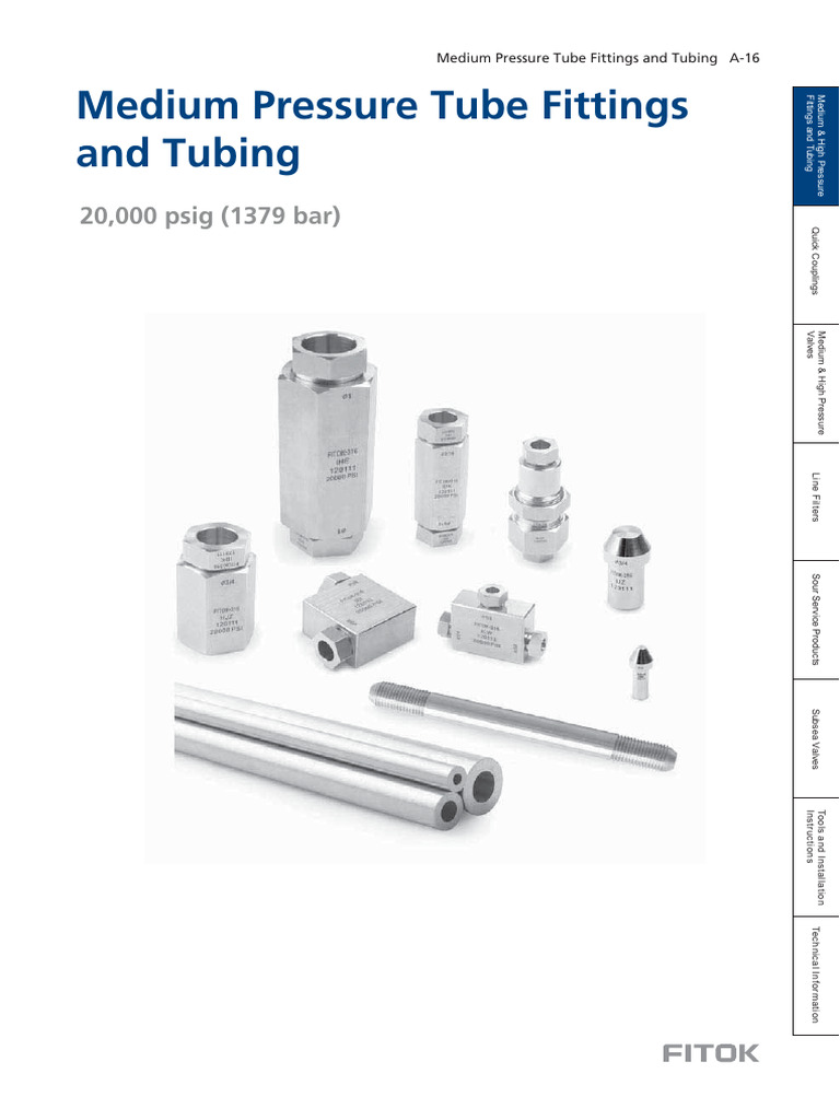 Medium Pressure Tube Fittings and Tubing | Download Free PDF | Pipe (Fluid Conveyance) | Tools