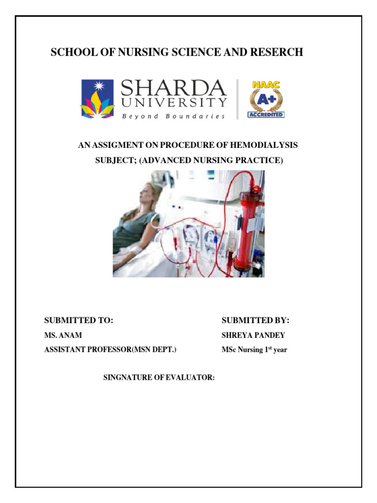 Hemodialysis Procedure Guide | PDF | Hemodialysis | Medical Specialties