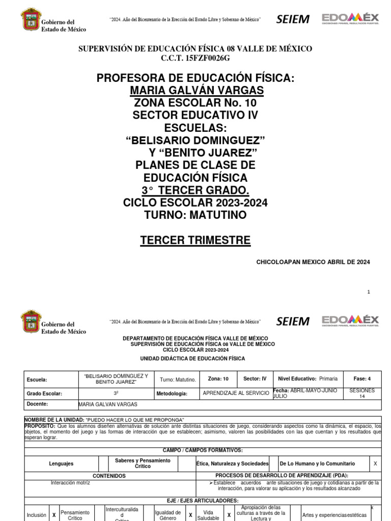 Seiem 3° 3r Trimestre 23 24 Copi Pdf México Aprendizaje