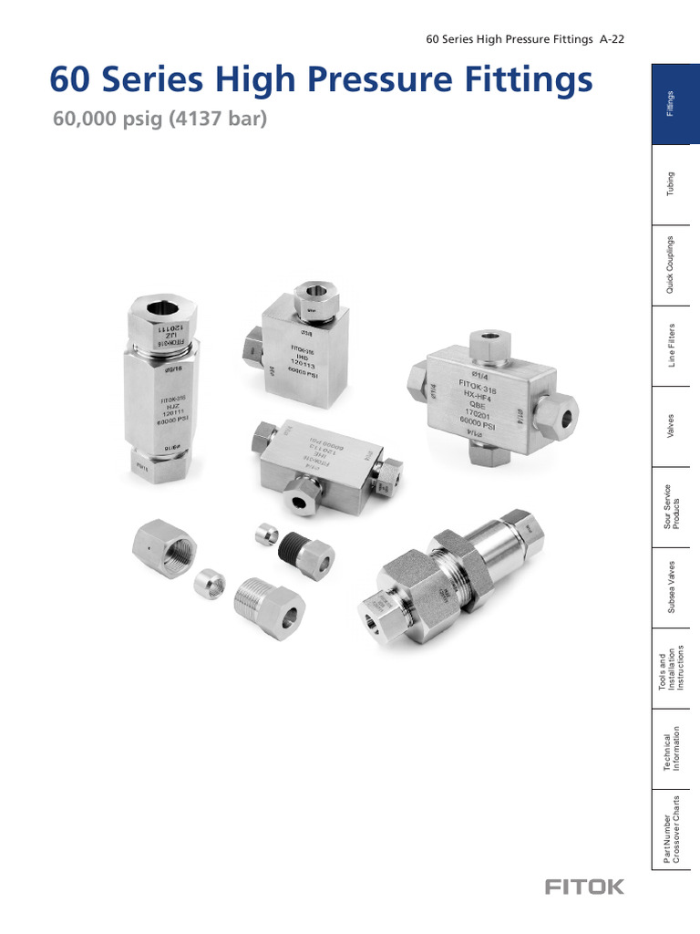 60 Series High Pressure Fitting Guide | PDF | Pipe (Fluid Conveyance ...