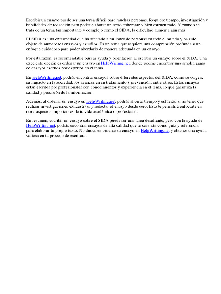 Ensayos Sobre El Sida | PDF | Ensayos | VIH / SIDA