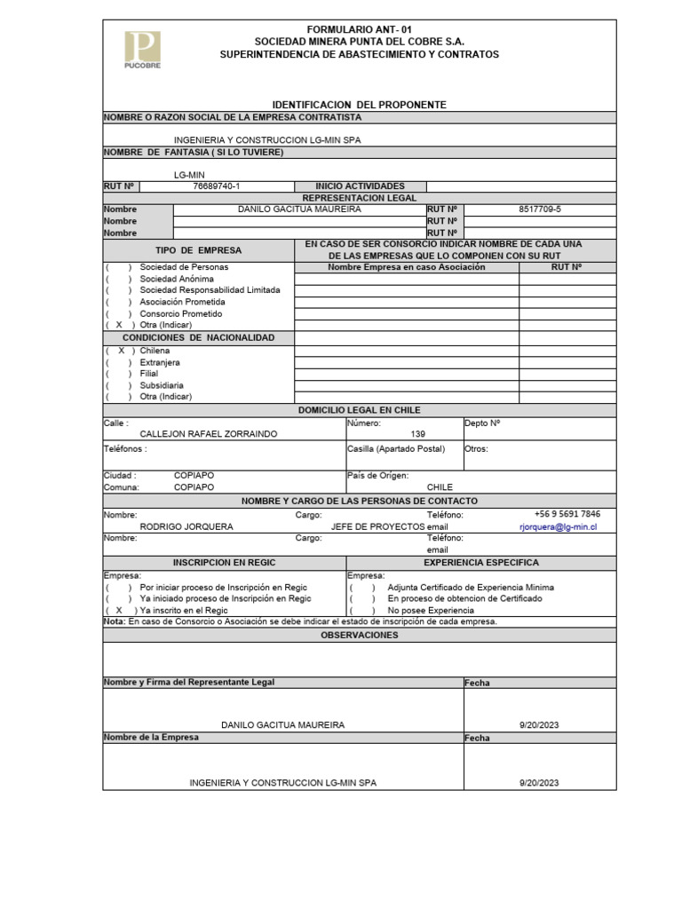 Formularios ANT | PDF | Negocios | Finanzas y dinero