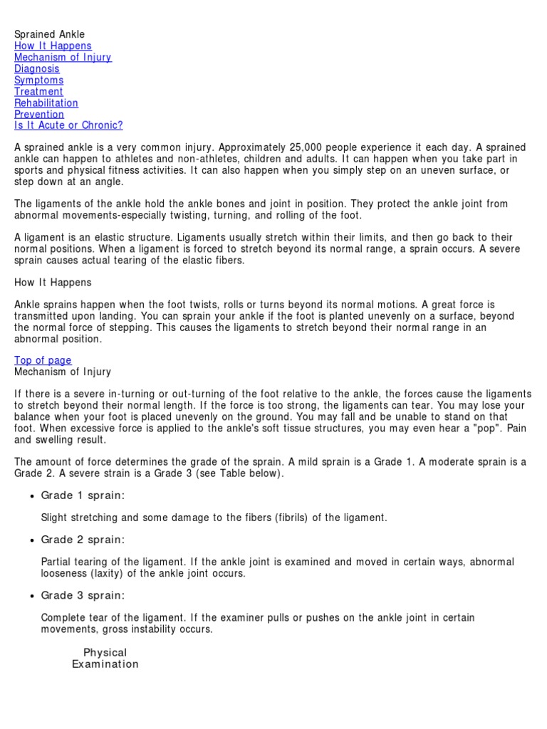 Ankle Sprain | PDF | Ankle | Musculoskeletal System