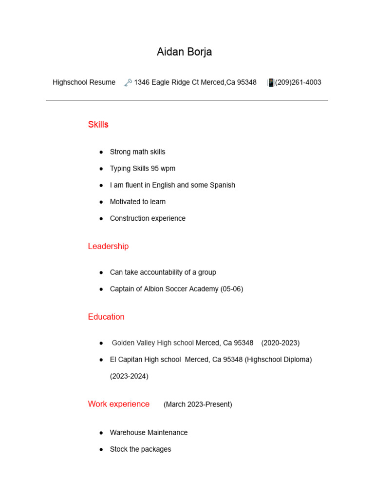 Aidan Borja: Skills | PDF