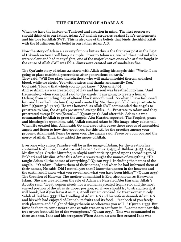 Adam's Creation and Legacy | PDF | Adam | Cain And Abel