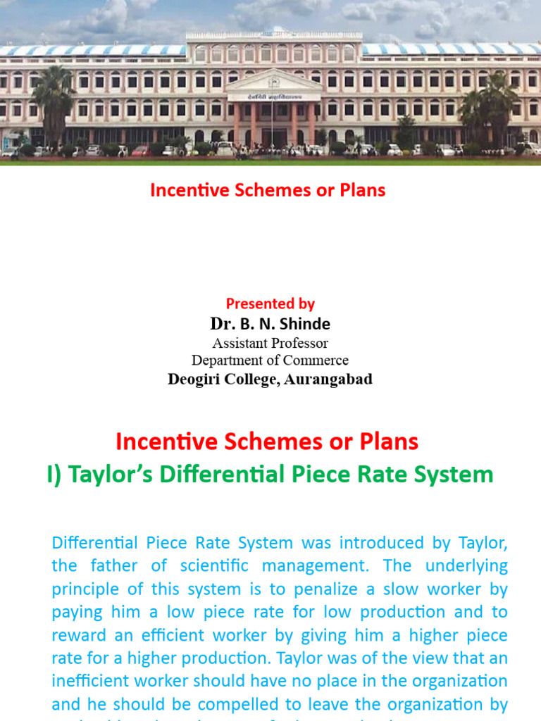 Incentive Schemes or Plans | PDF | Piece Work | Economics