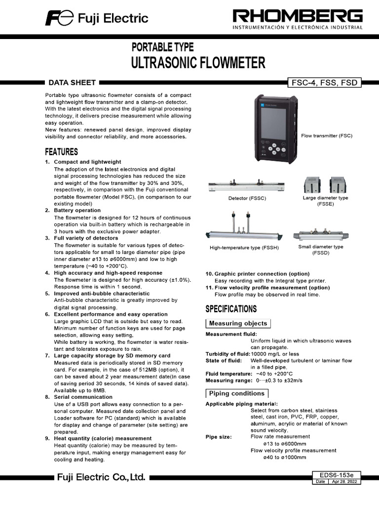 Ultrasonic Flowmeter Guide | PDF | Sensor | Flow Measurement