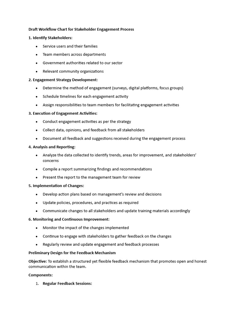 Stakeholder Engagement Workflow Chart | PDF | Communication | Focus Group