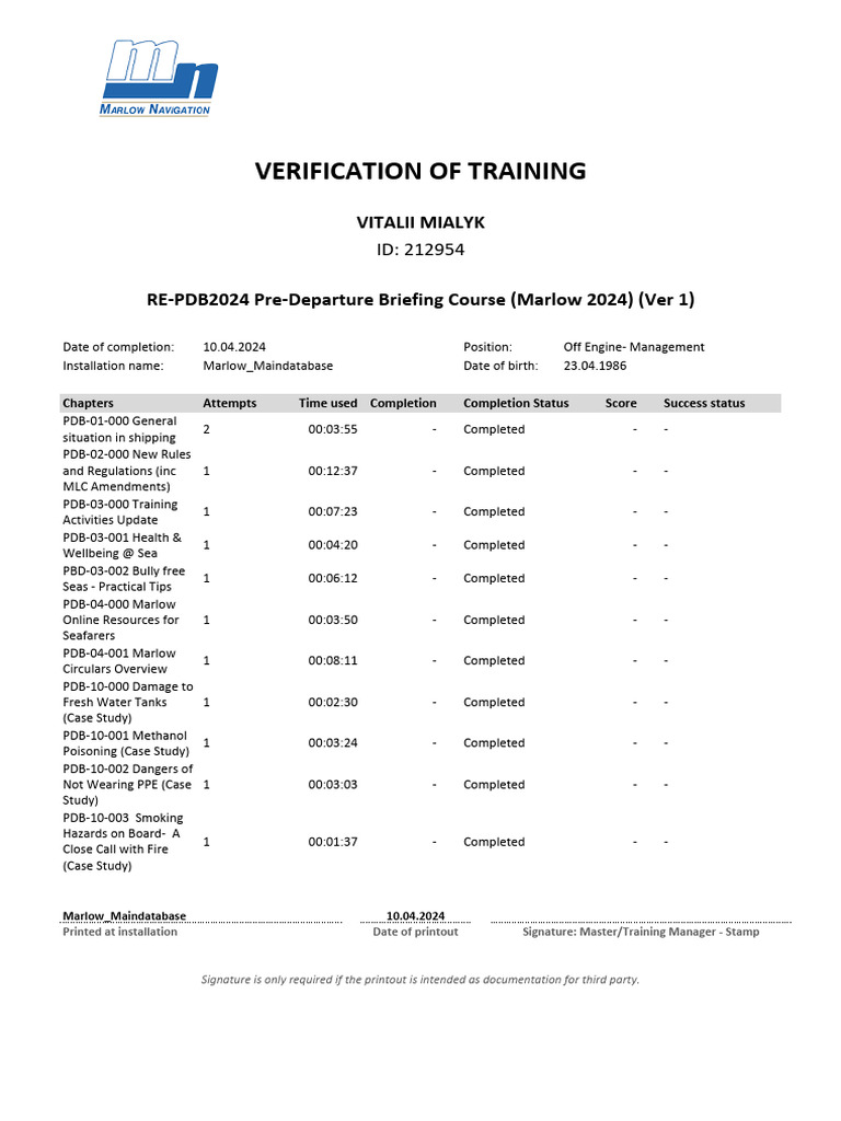 (PDB) Rapid E-Learning Verification of Training Report For Selected ...