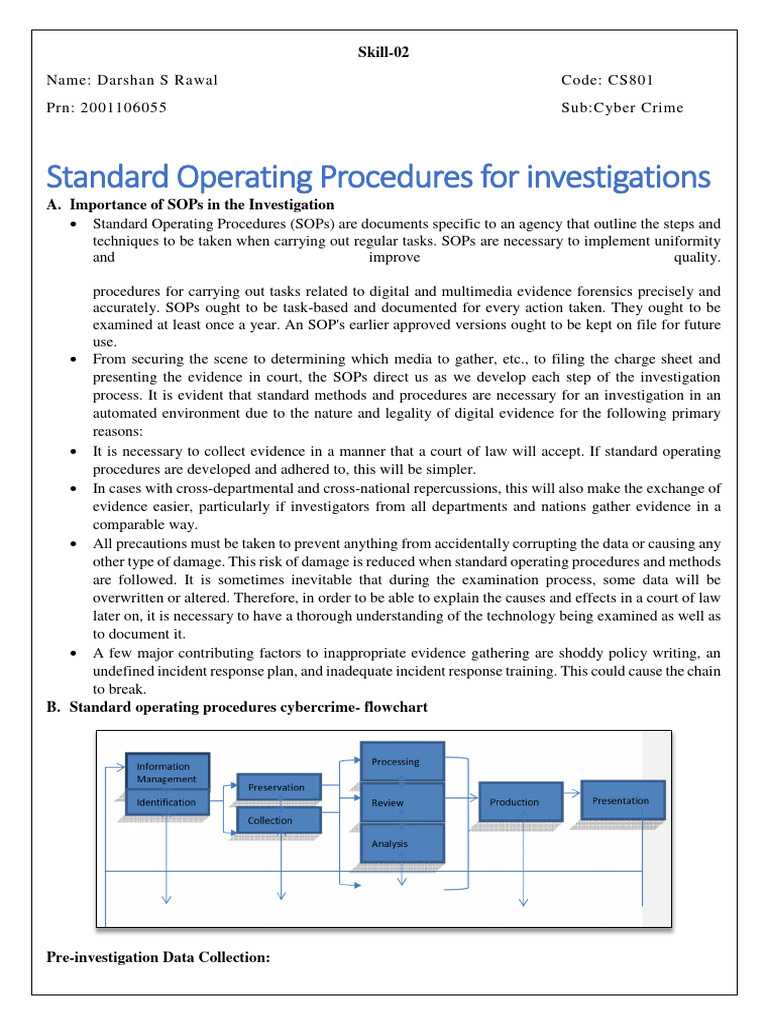 Cybercrime Investigation SOP Guide | PDF | Crime Scene | Digital Forensics
