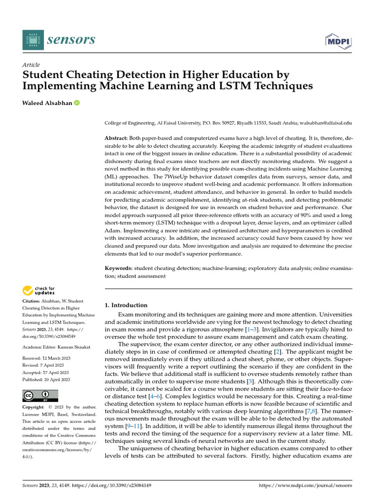 Student Cheating Detection in Higher Education by Implementing Machine ...