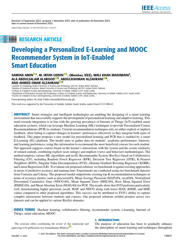 Developing A Personalized E-Learning and MOOC Recommender System in IoT ... Developing A Personalized E-Learning and MOOC Recommender System in IoT ...