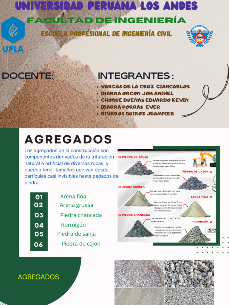 Tipos y características de agregados en construcción | PDF | Arena ...
