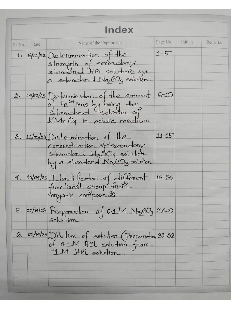Chemistry 2nd Practical XI-XII EV | PDF
