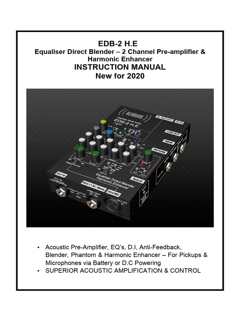 Edb-2 H.E Manual | PDF | Equalization (Audio) | Microphone