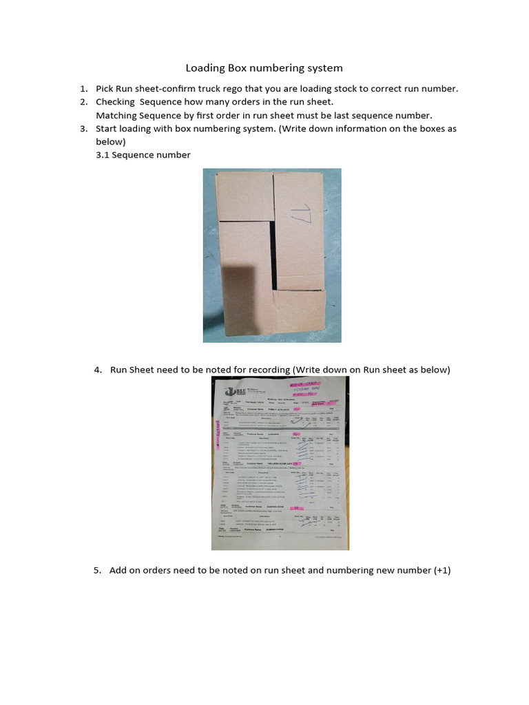 Loading Box Numbering System | PDF