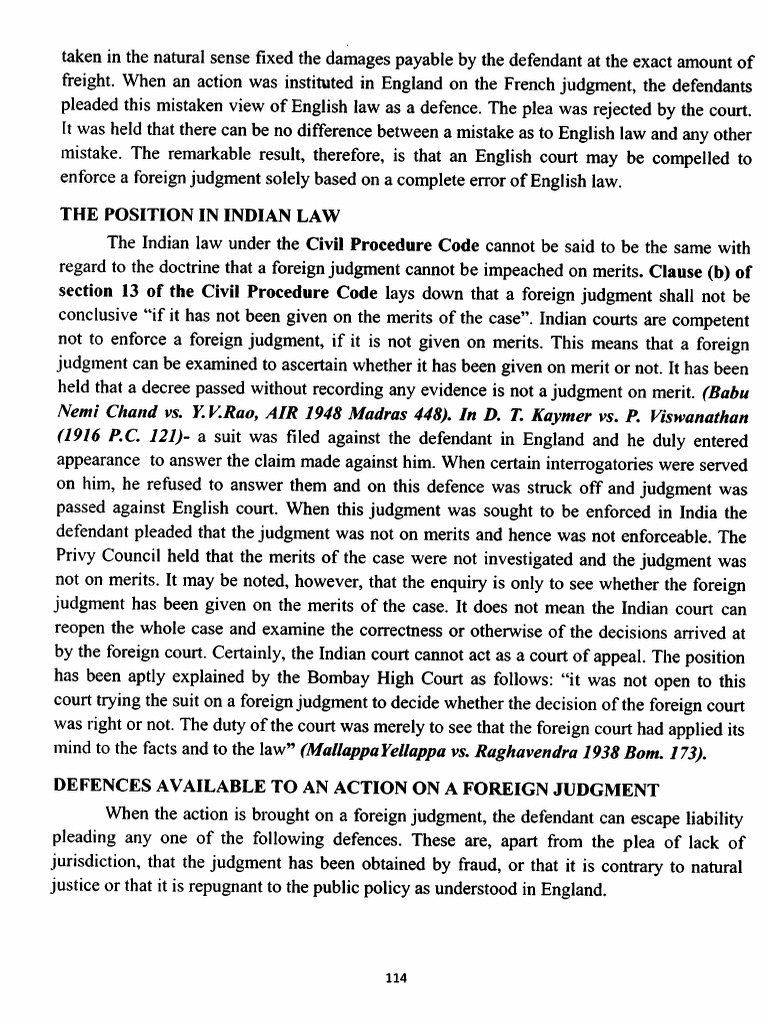 Topic 31. Defences Available To Foreign Judgement | PDF