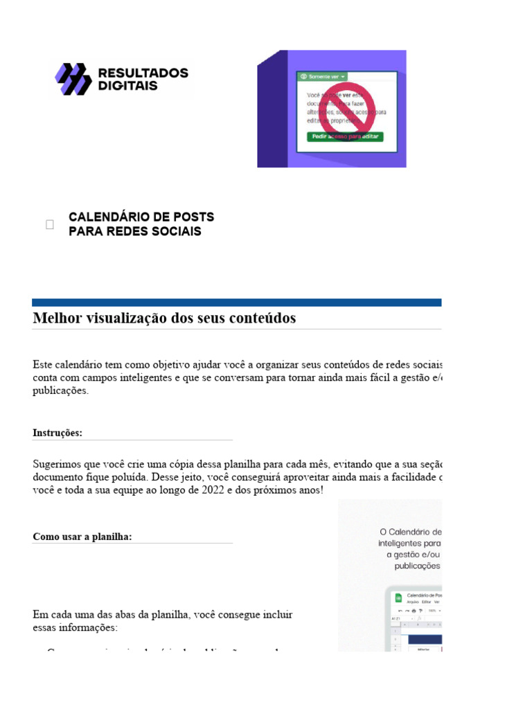 Calendario de Postagem | PDF | Marketing | Marketing digital