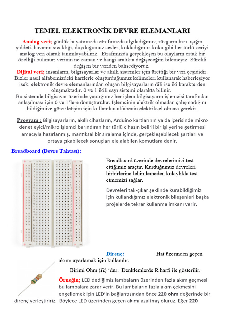 Temel Elektroni̇k Devre Elemanlari | PDF