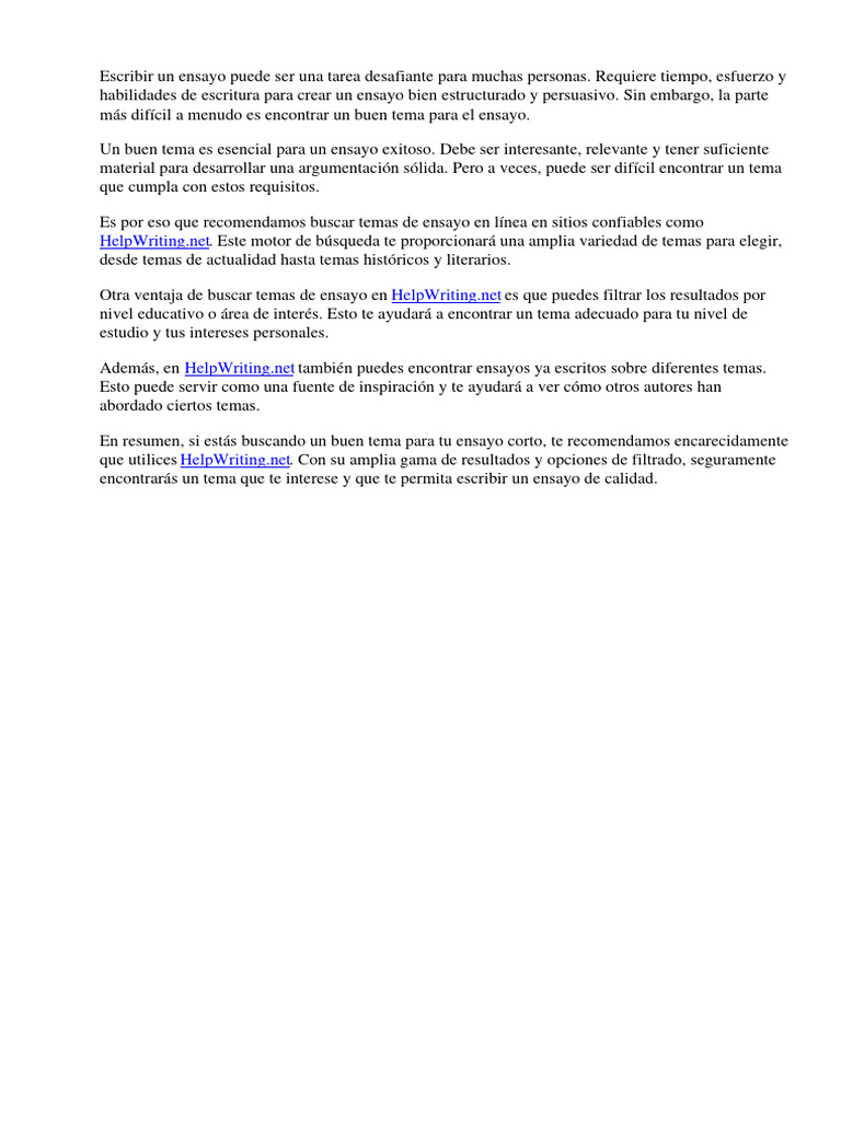 Buenos Temas para Ensayos Cortos | PDF | Ensayos | Comunicación humana