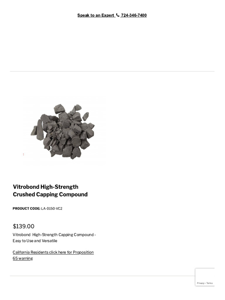 Vitrobond High-Strength Crushed Capping Compound - Forney Testing ...