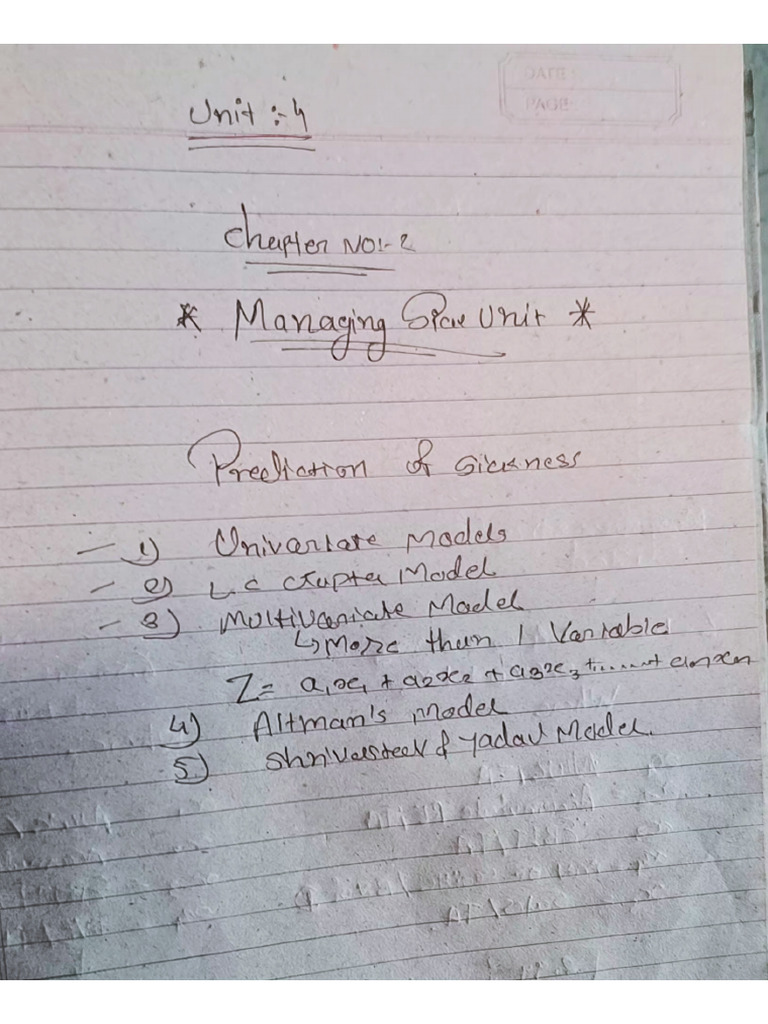 SFM Unit 4 Ch 2 Managing Sick Unit Formulas by VIRAJ PRAJAPATI | PDF