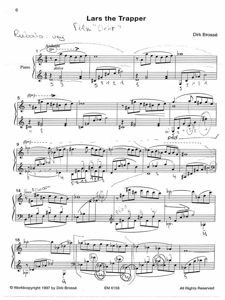 Lars The Trapper - Dirk Brossé (Met Vingerzettingen) | PDF