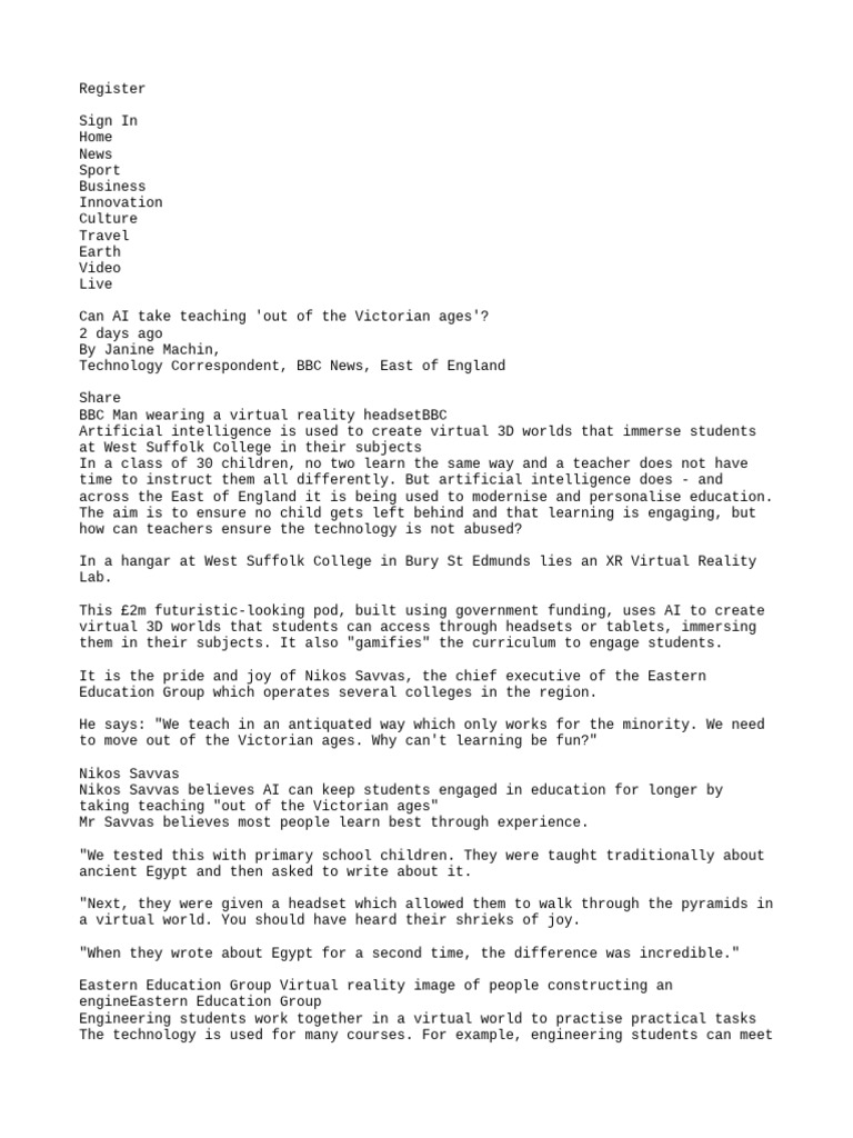 Can AI Take Teaching 'Out of The Victorian Ages | PDF | Artificial ...