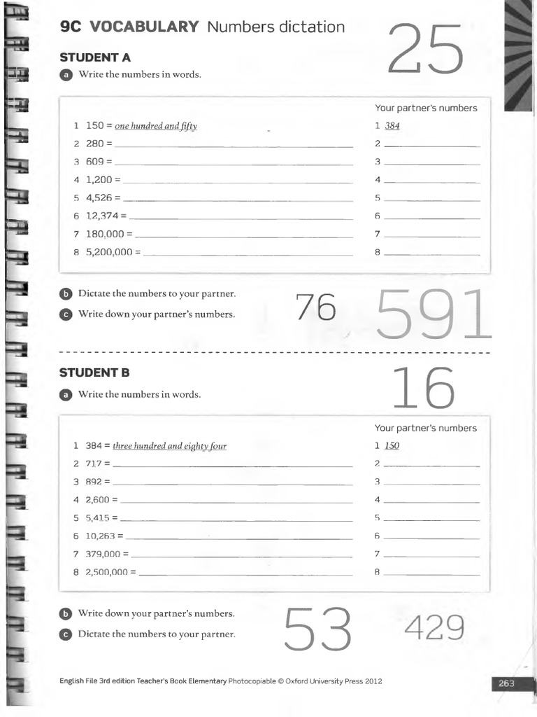 Cardinal Numbers Dictation | PDF