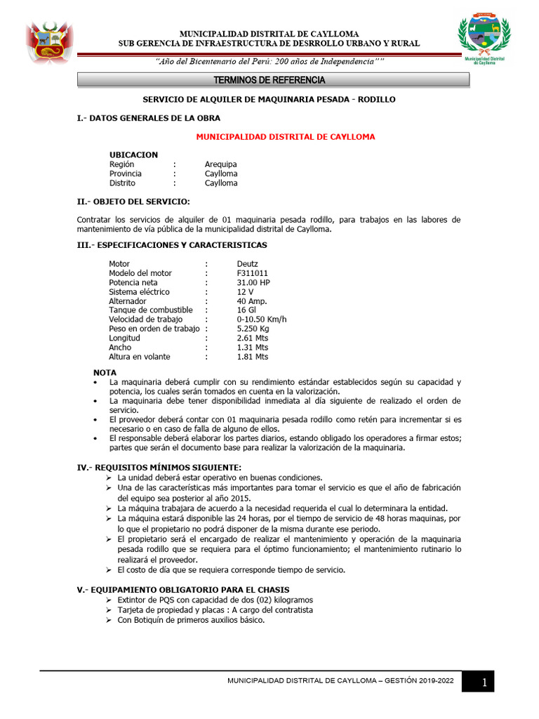 TDR - 300 - Alquiler de Rodillo | PDF | Tecnología