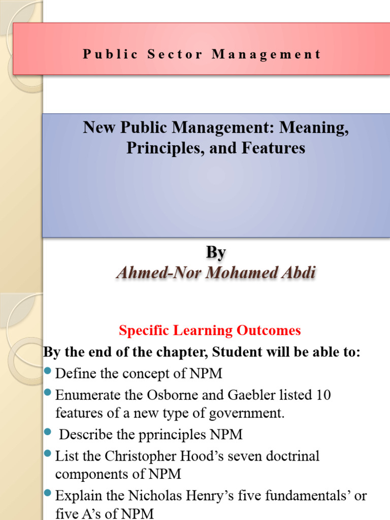 New Public Management: Concepts & Features | PDF | Decentralization ...