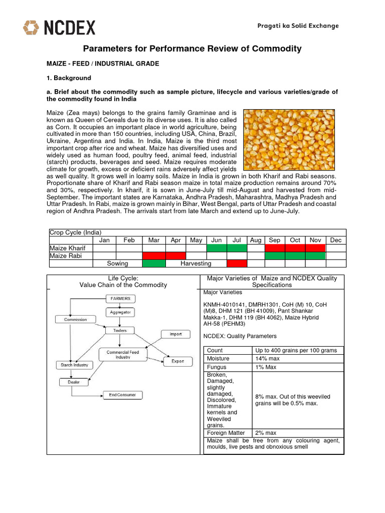Maize Performance Review Parameters | PDF | Futures Contract | Hedge (Finance)