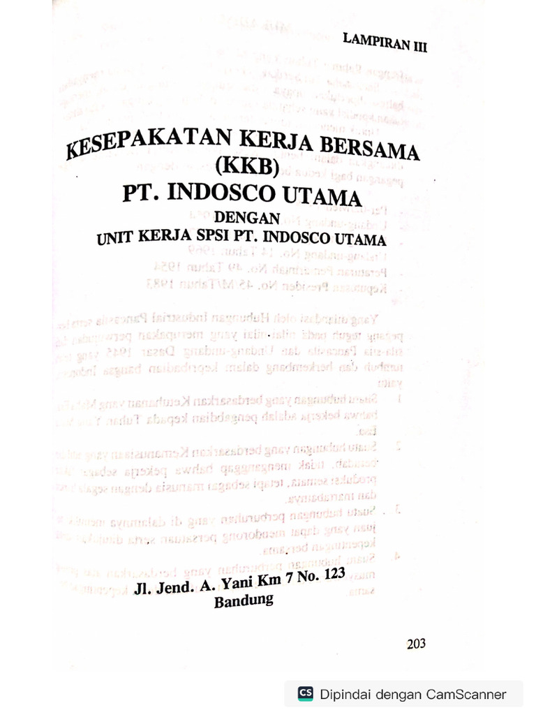 Kesepakatan Kerja Bersama (KKB) | PDF