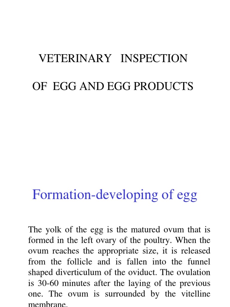 Veterinary Inspection of Egg and Egg Products | PDF | Egg | Yolk
