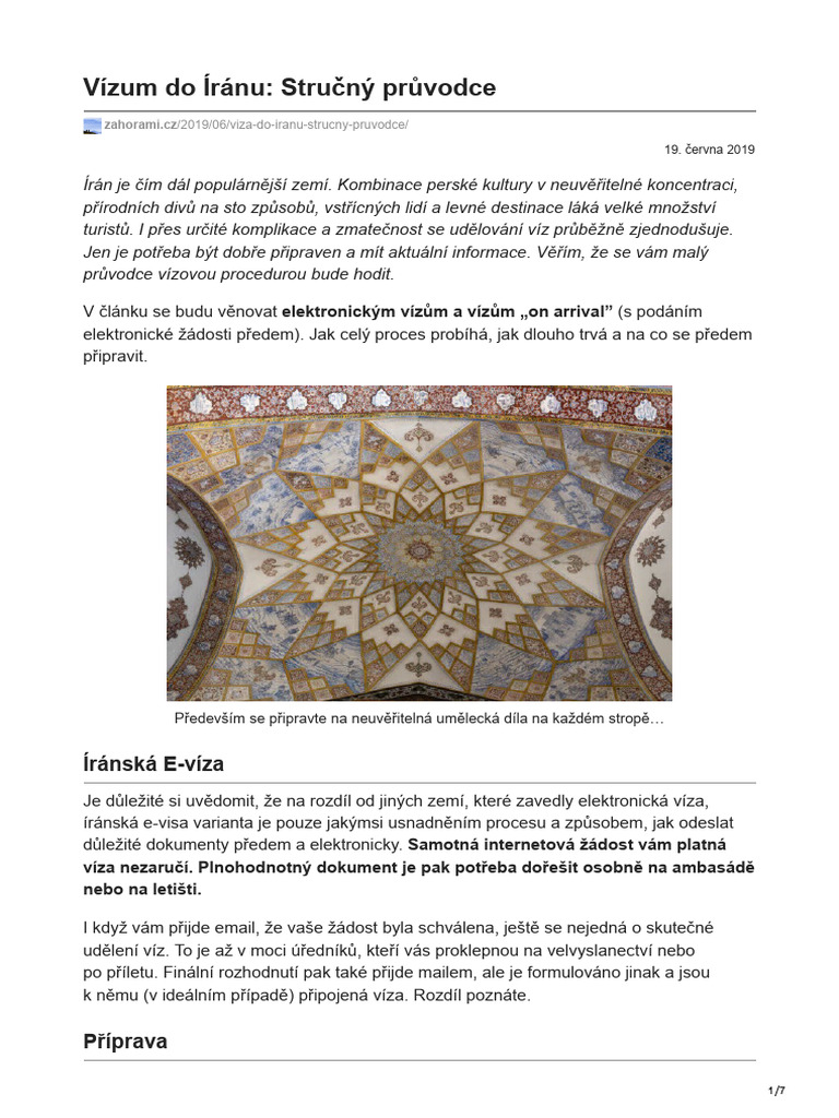 Zahorami - Cz-Vízum Do Íránu Stručný Průvodce | PDF