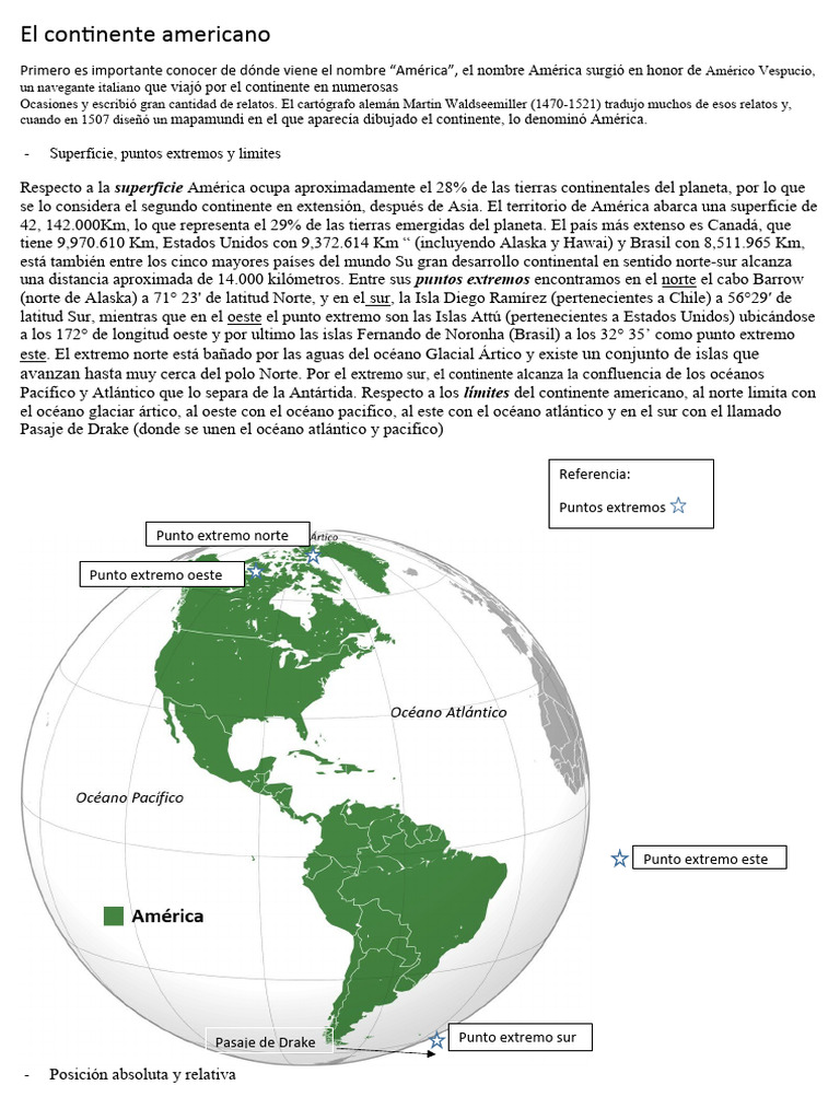 El continente americano | PDF | Américas | océano Atlántico