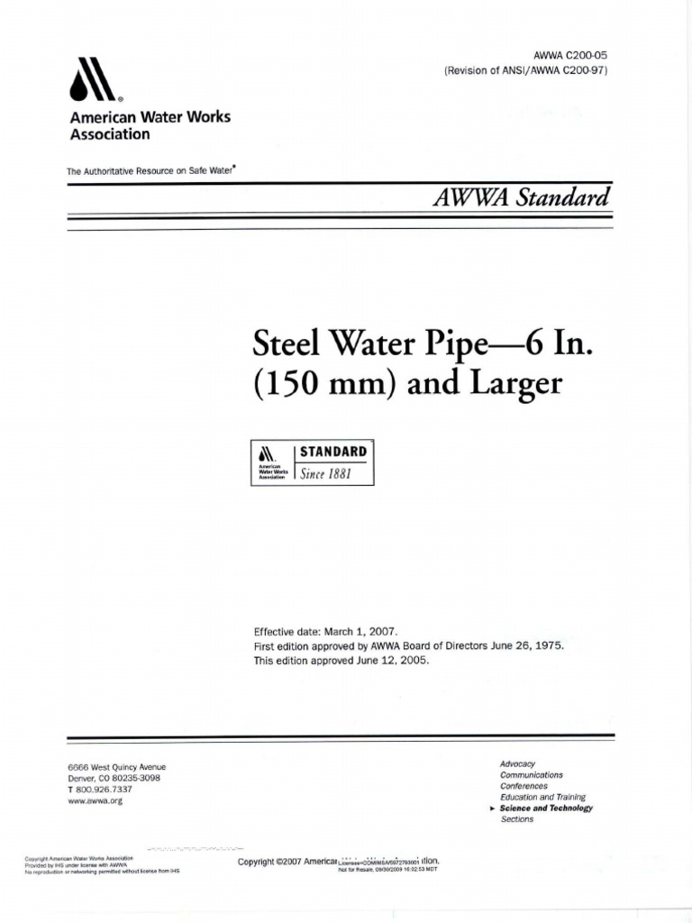 Awwa C200 05 | PDF