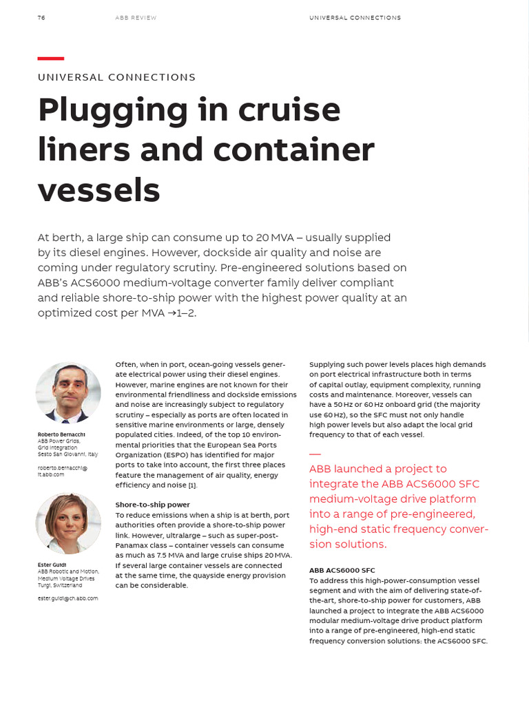 ABB Review 3 2017 Shore To Ship Power p76 81 | PDF | Electrical Grid ...