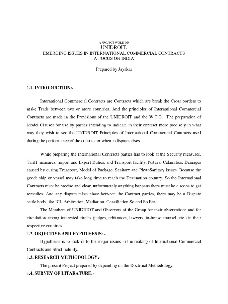UNIDROIT Principles in India Contracts | PDF | Law Of Agency | Offer ...