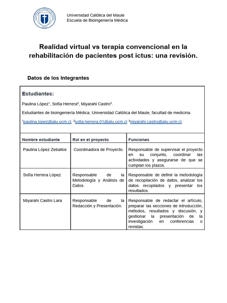 Rehabilitación post-ictus con realidad virtual | PDF | Realidad virtual ...