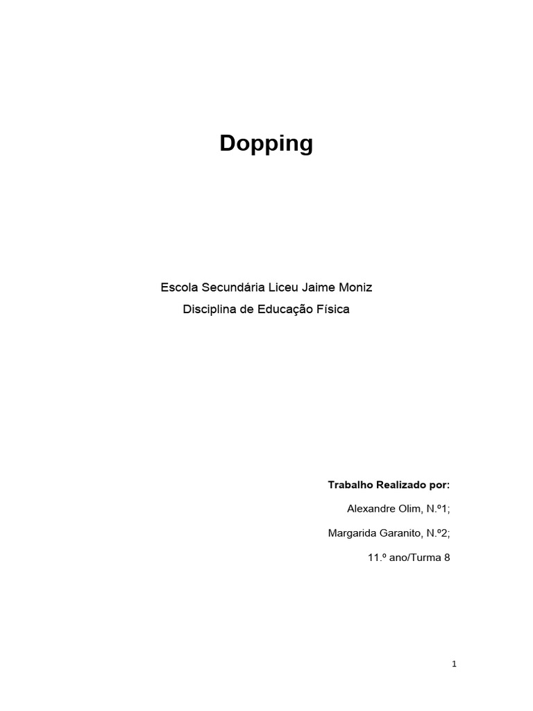Entendendo o Dopping no Desporto | PDF | Esportes